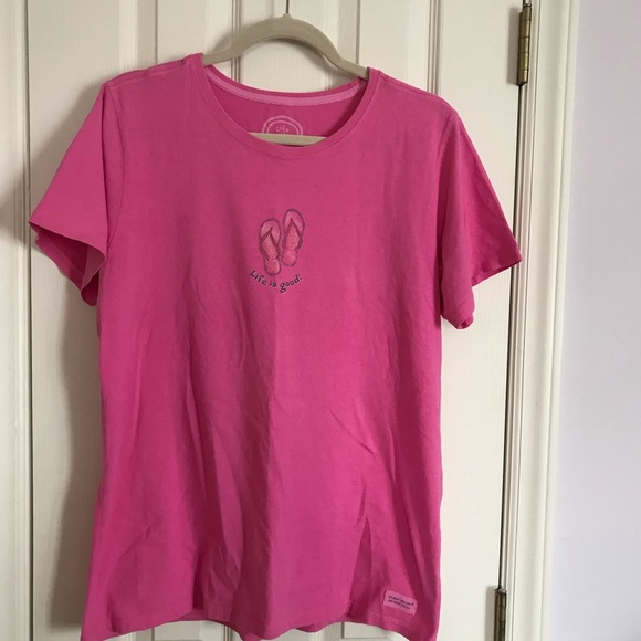 Life Is Good | Tops | Life Is Good Pink Flipflop Tee Large | Poshmark